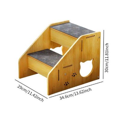 Wooden Pet Stairs 2 Step Dog Ladder for Small Dogs Cats