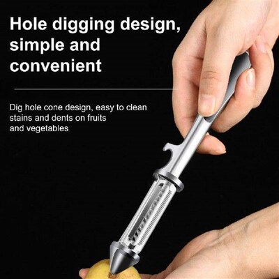 Sharp Vegetable Peeler Kitchen Accessory 5-in-1 Stainless