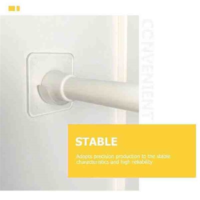 Nail-Free Pole Bracket Shower Curtain Racks Rod Holders
