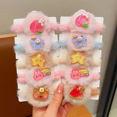 1/2/3pcs Children Cartoon Animal Rabbit Girl Elastic Hair Ba