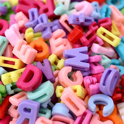 100pcs 12mm Multicolour Random Letter Beads Acrylic Alphabet