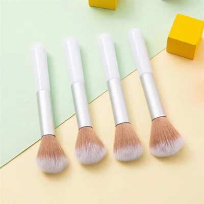 New Artificial Fibers Powder Blusher Brush White Stem Plasti