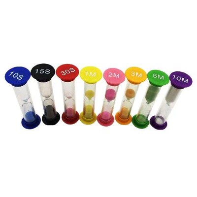 8 Set Sand Timer C 10/ 15/ 30 Seconds & 1/ 2/ 3/ 5/ 10