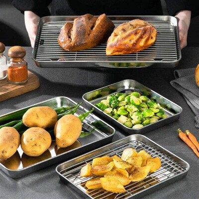 Stainless Steel Bakeware Cake Baking Plate Pans Drying