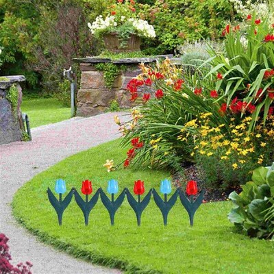 20 Pcs Garden Fence Border Fencing Decoration Tulips