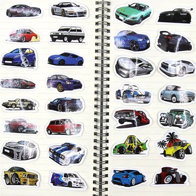 10/50/100 Pcs Retrofit Racing Car Graffiti ers Laptop Guitar