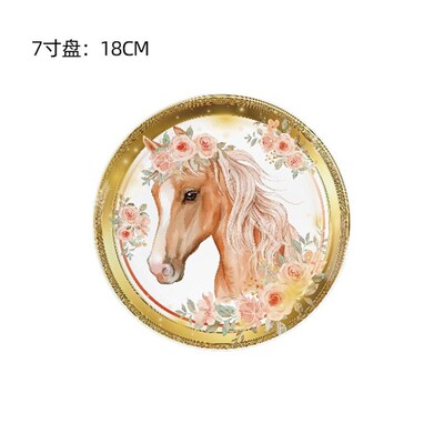 Three Ratels K94 Floral Pink Horse Horses  Vinyl Mural art