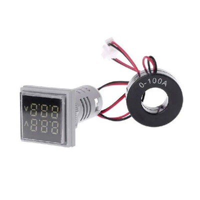 Voltmeter Ammeter 0-100A 60-500V Meter Dual Display LED