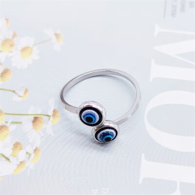 Rinhoo Punk Stainless Steel Lucky Evil Eye Ring For Women Me