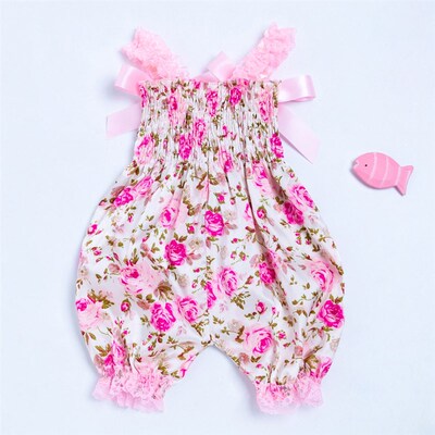 Kids Jumpsuit with Headband, Girls Dots/ Flower/ Leopard Pri