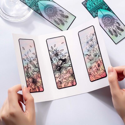 6 pcs/set Butterfly Feather Flower Dreamcatcher Bookmark PVC
