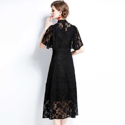 6510 real shot summer womens blak lae long ress an-up ollar