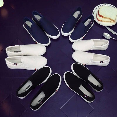 Fashion Slip on Loafer Washed Vulcanized Flat Shoes