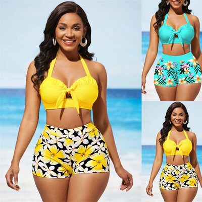Womens Swimwear Tankini 2 Piece Regular Swimsuit 2 Piece Fl