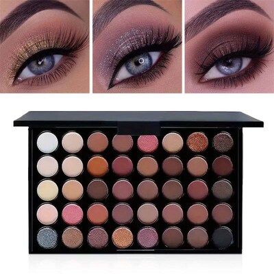 40 Colors Glitter Eyeshadow Palette Matte Waterproof Long La