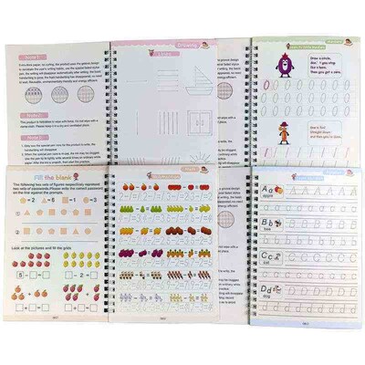 4 Books Reusable Copybook For Calligraphy Learn Alphabet Pai