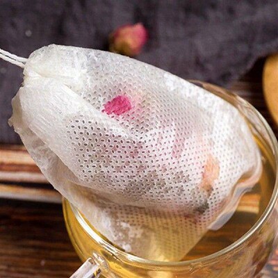 100 Pcs Non-woven Fabric Tea Infuser Bags with Drawstring