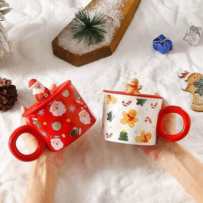 Santa Claus ceramic  cartoon mug gift set printing log pr