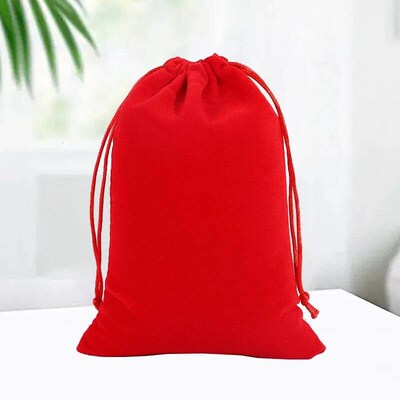 50Pcs/Lot Drawstring Velvet Sachet 5x7/7x9/9x12/10x15cm Pouc