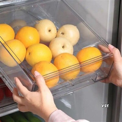 2X Refrigerator Drawers Stackable Fridge Organizer Bins For