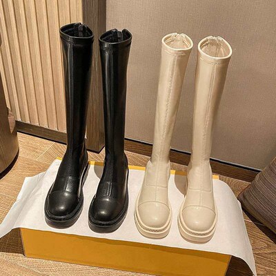 Inner Heightened Long Boots Womens Autumn and Winter New Kn