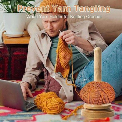 Wool Unwinder Wood Ball Bearing Wool Holder Yarn Holder For