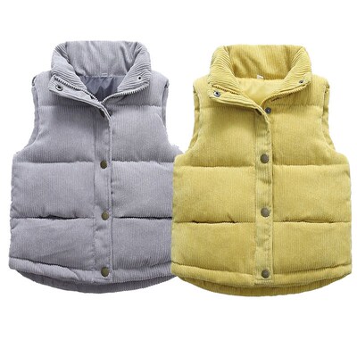 Kids Warm Vest  Winter Girls Boys Thicken Waistcoat Corduroy