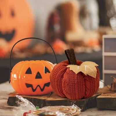 Knit Pumpkin for Autumn Decor Handcrafted Knitted Pumpkin