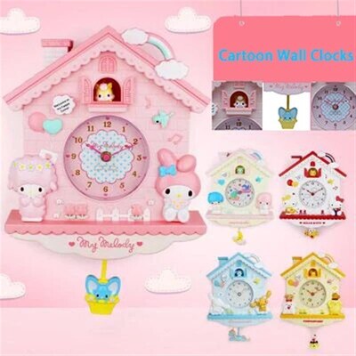 Cartoon 12 Inch Melody Twin Stars Nixie Silent Swing Wall Ha