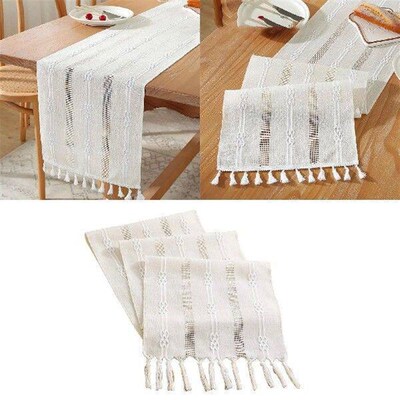 Decorative Cover Cloth Bohemian Woven Cutout Tablecloth