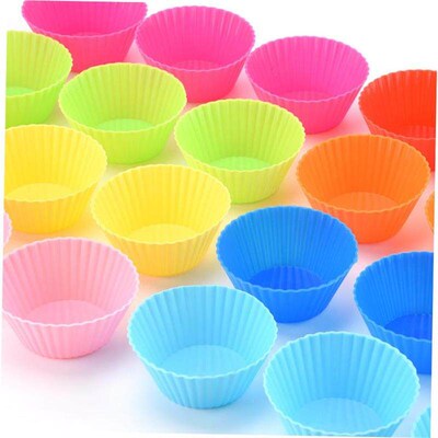 12pcs Silicone Cake Mold Round Muffin Cupcake Baking 蛋糕模