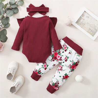 3Pcs Newborn Girl Clothes Set 3 Months Baby Girl Clothes Tod