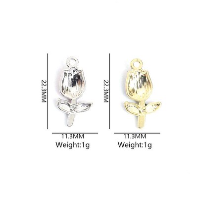 10pcs Multicoloured Tulip Enamel Drip Oil Charms Fashion Eye