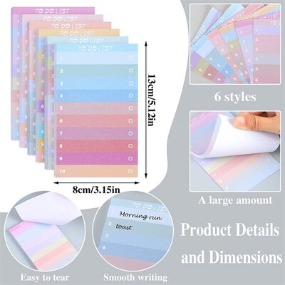 2 rainbow Notepads Shopping plan Memo Pad Office study list