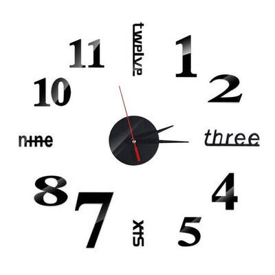 3D Large Wall Clock DIY Mirror Wall Stickers For Home Living