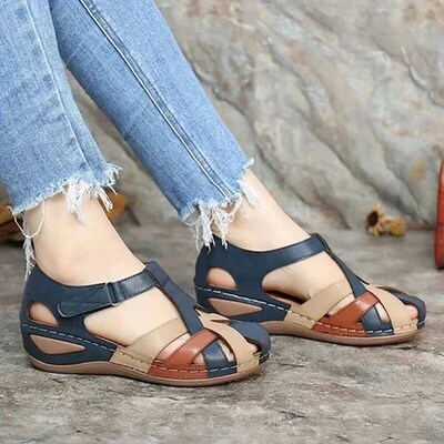Fashion Women Sandals Waterproo Sli on Round Female