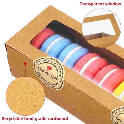 50 Pcs Kraft Paper Cake Box Boxes Baking Dish with Lid Pans
