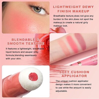 Face Liquid Blush Eyeshadow Cheeks Makeup With Cushion Appli