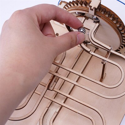 3D Wooden Marble Run DIY Assemble Mechanical Gear Engineerin