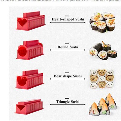 Sushi tools onigiri making moulds seaweed sushi ware 5 in 1