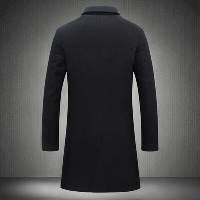 2025 Long Solid lor Single-breasted rench at Woolen Material