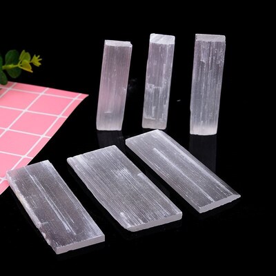 1pc Natural White Selenite plaster Slice Ore Mineral Reiki