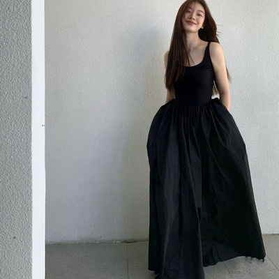 HOUZHOU Vintage Slip Long Dress for Women Evening Formal