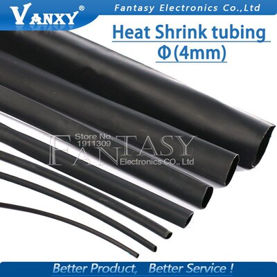 5 Meters High quality Black 4mm Heat Shrink Heatshrink Heat