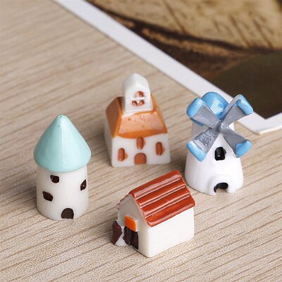 4 Style Artificial Mini Miniature Resin House Craft Ornament