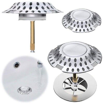 Bathtub Plug and Cover with Strainer Anti-Clogging Bathtub