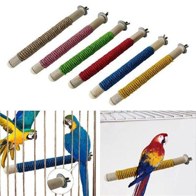 Bird Cage Branch Standing Chewing Toy Wood Bird Grinding