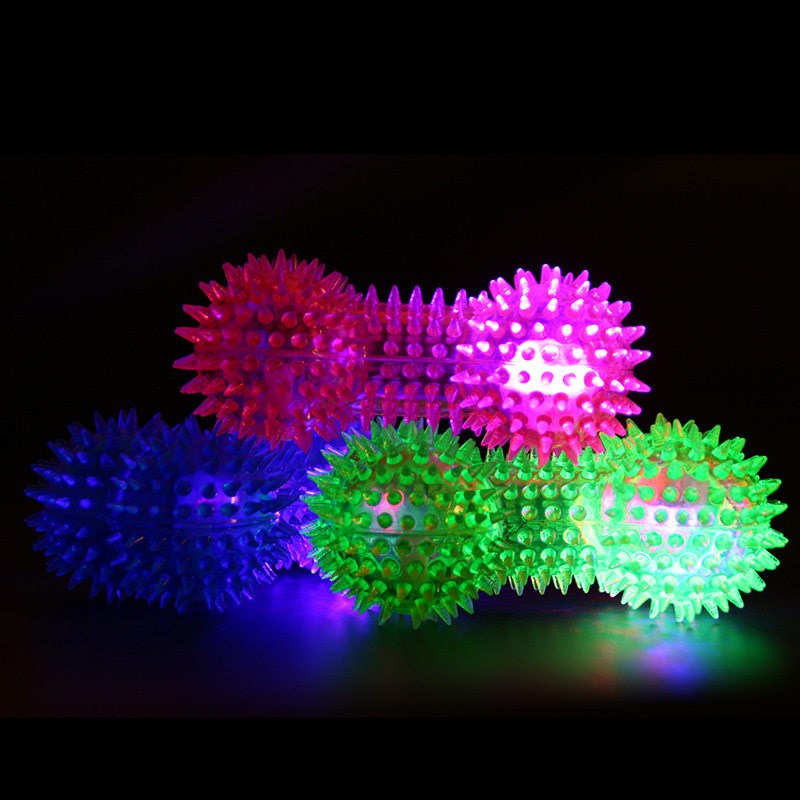 Dog Squeaky Toys Flash Ball Jumping Ball Spike Ball Luminous