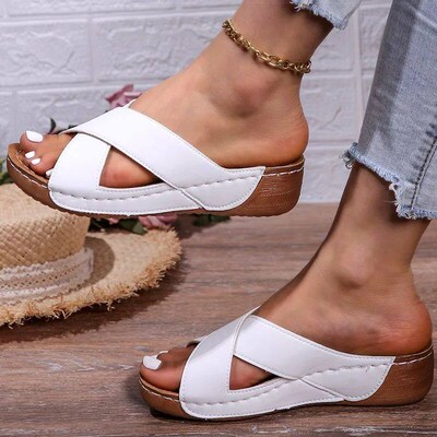 Women Sandals Peep Toe Summer Sandals With Wedge Heels Summe