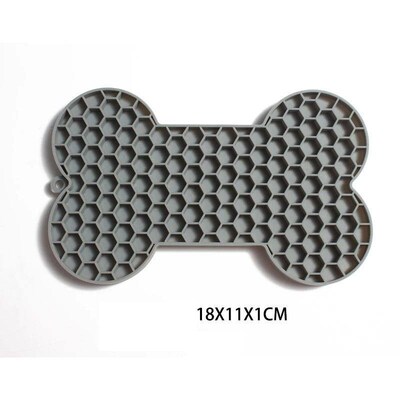 Bone Shape Silicone Licking Pad Pet Dog Peanut Butter Slow F
